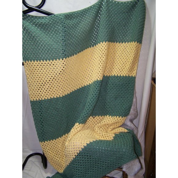 Handmade | Bedding | Vintage Afghan Blanket Yellow Green Bedding Throw ...